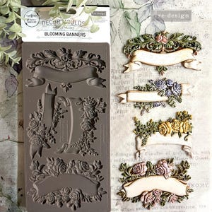 New! Redesign With Prima Silicone Mold BLOOMING BANNERS || Resin ...