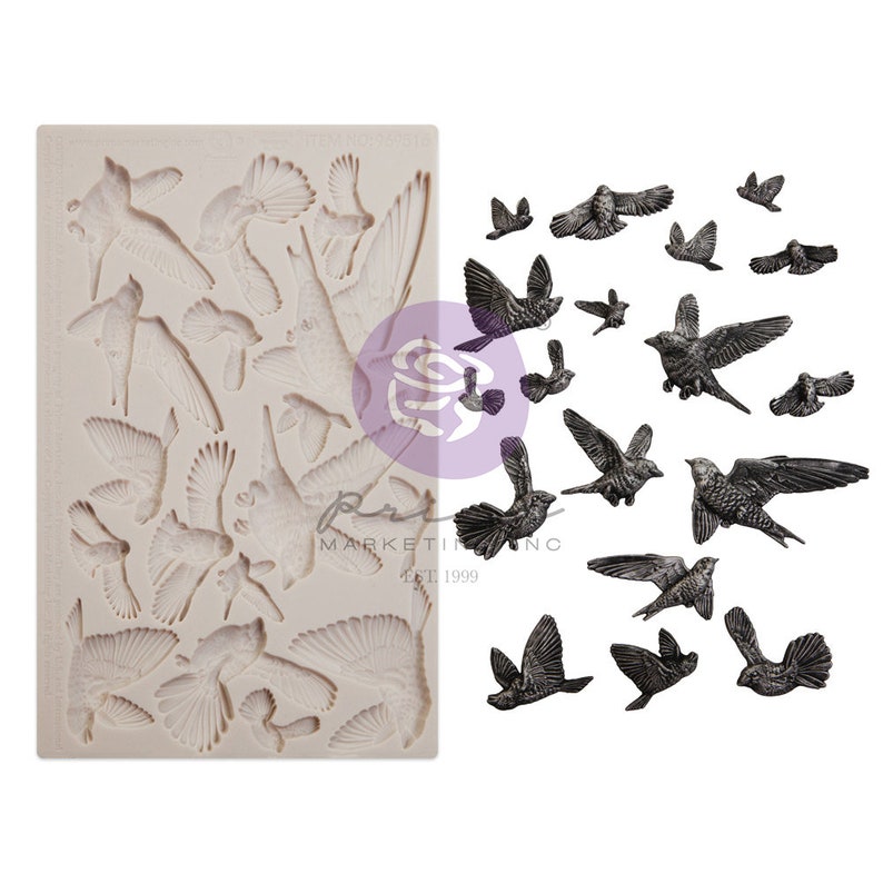 Flocking Birds, Silicone Mold, Finnabair Molds, Redesign With Prima ...