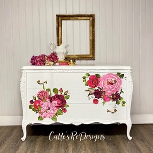 LUSH FLORAL I Rub on Transfers for Furniture Large Rub on Transfers ...