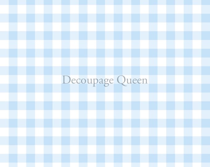 Decoupage Paper for Small Crafts BLUE GINGHAM || Decoupage Queen Rice ...
