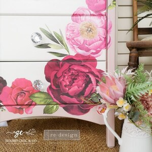 LUSH FLORAL I Rub on Transfers for Furniture Large Rub on Transfers ...
