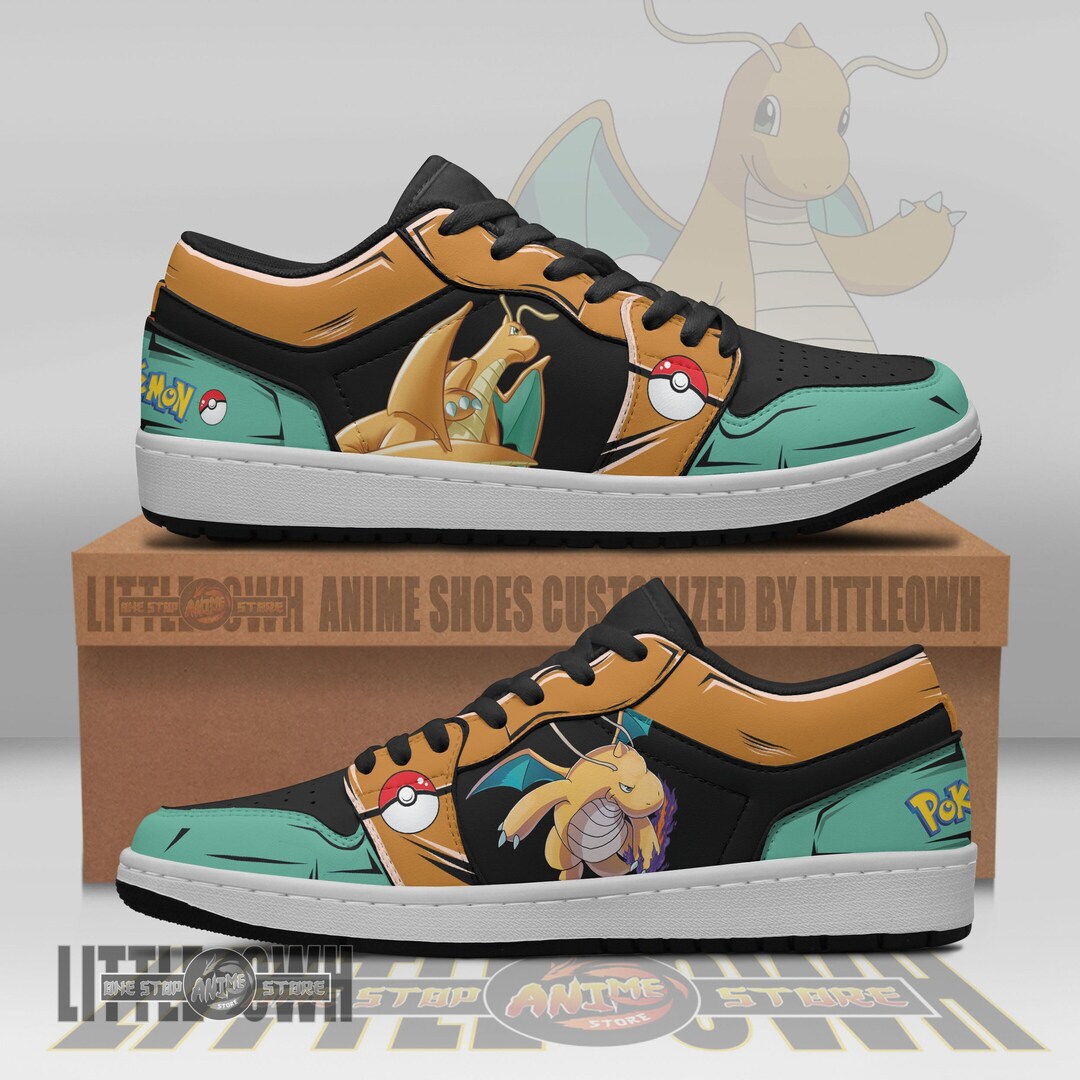 Dragonite Pokemon Anime Shoes Custom AJ Low Top Shoes SB066 - Etsy