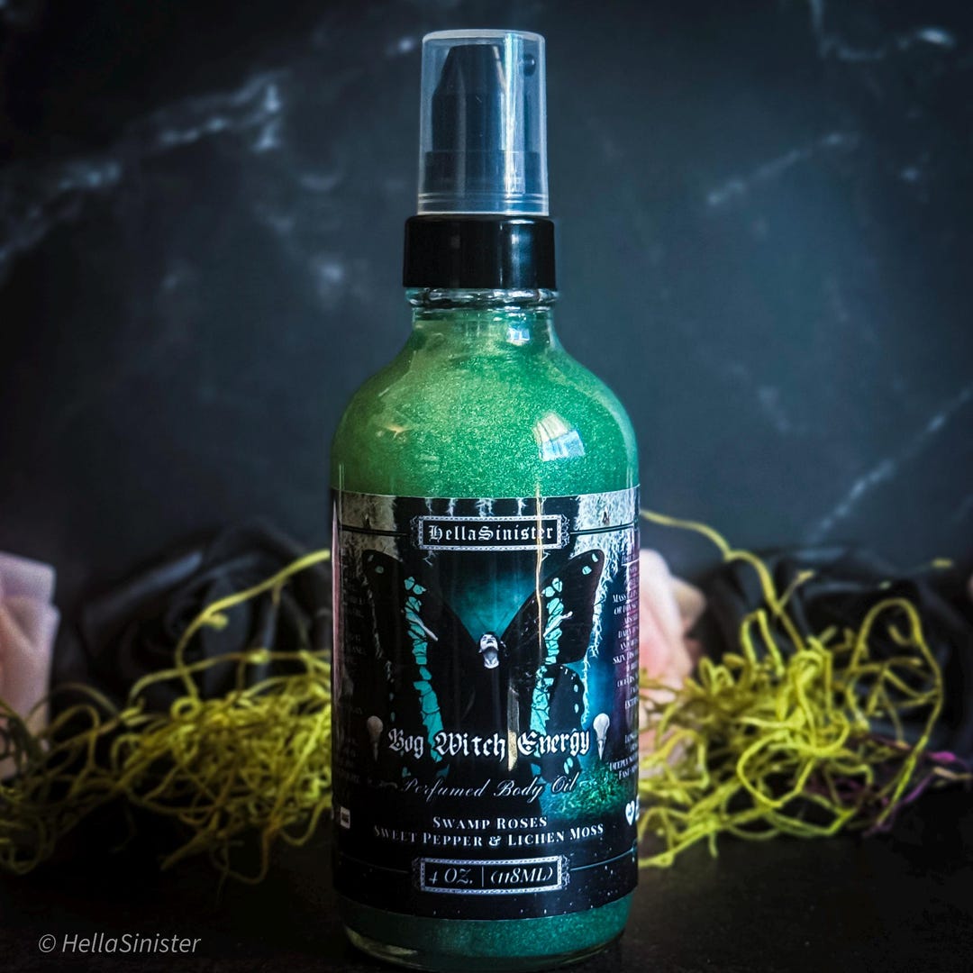 Perfumed Body Oil - Swamp Rose, Sea Moss, Sweet Pepper - Bog Witch ...