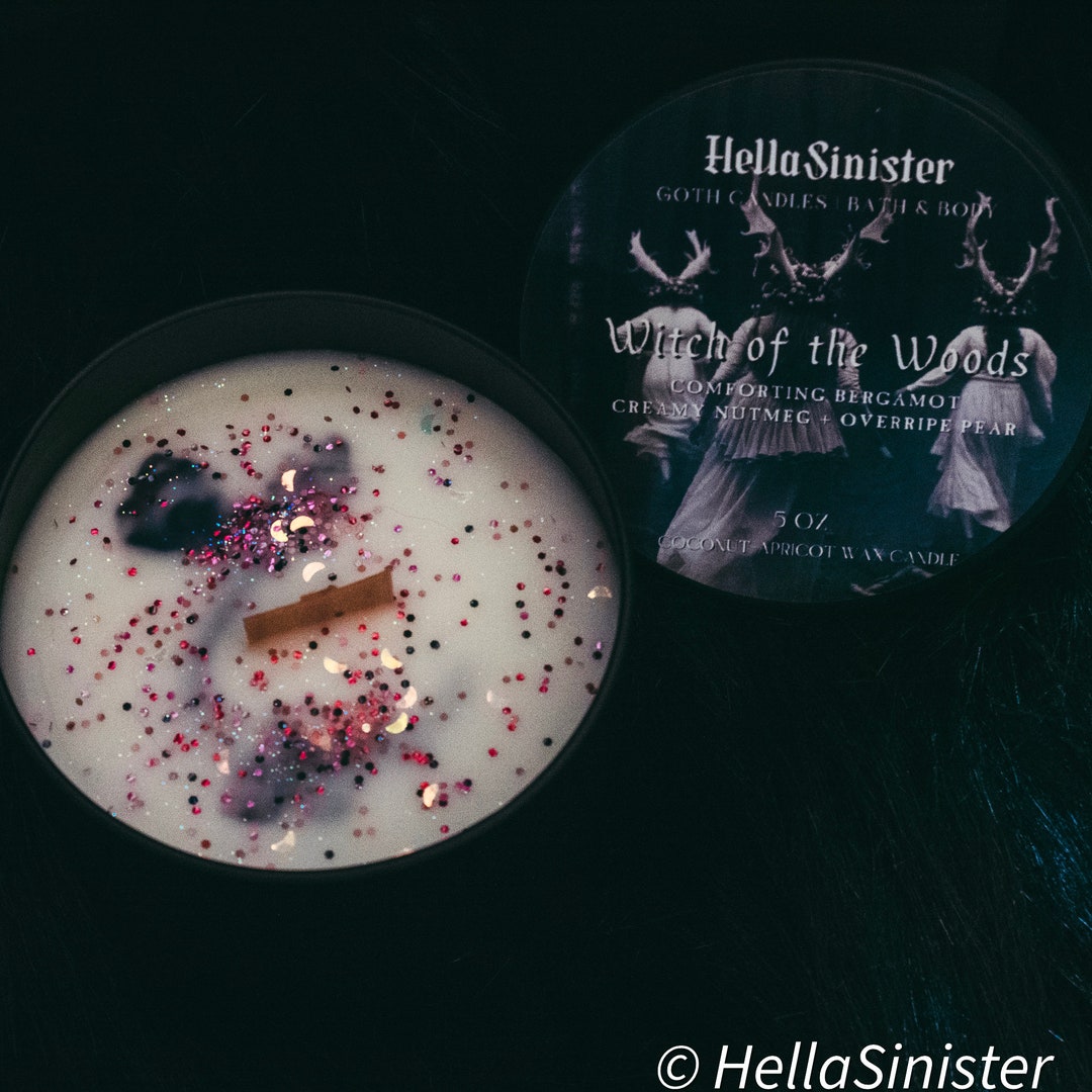 Witch of the Woods Fall Candle, Wooden Wick, Spooky Home Fragrance ...
