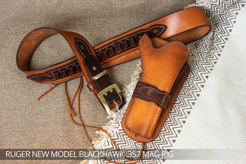 The "mojave" Holster and 12 Loop Ranger Gun Belt, Colt SAA .45, Ruger ...