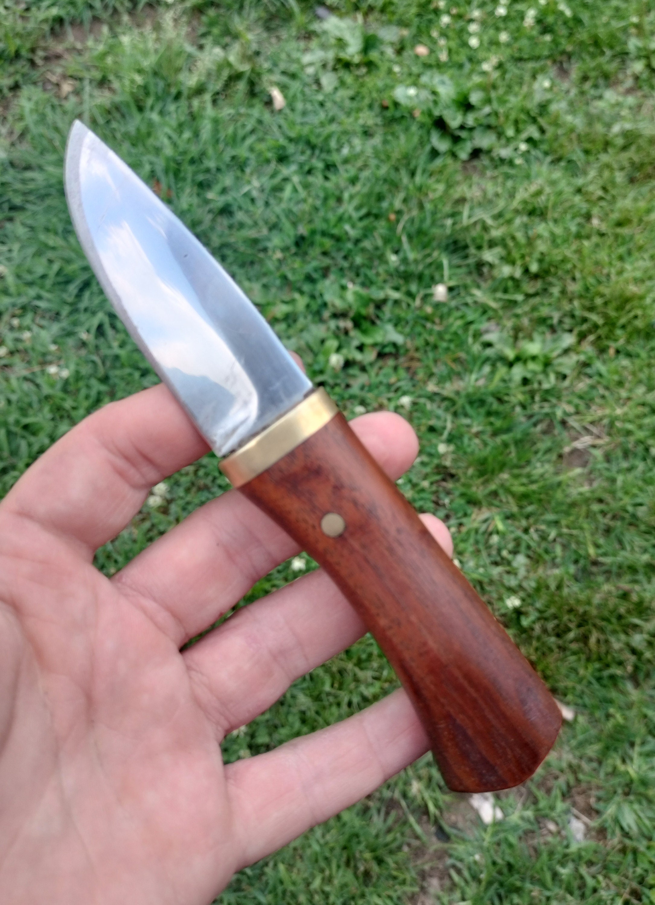 Small Hand Forged Camp Knife With Leather Sheath - Etsy