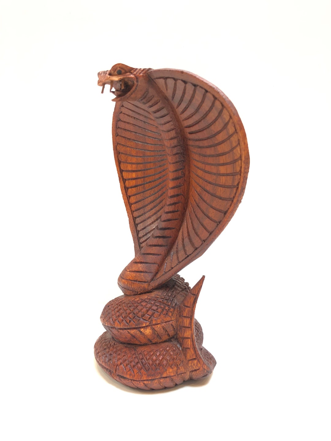 Wooden Cobra Statue Hand Carved Solid Heavy Wood 8” - Etsy