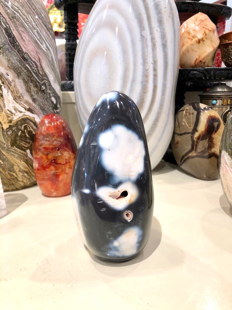 Orca Ocean Agate Stone Rock Free Standing Healing Crystals - Etsy