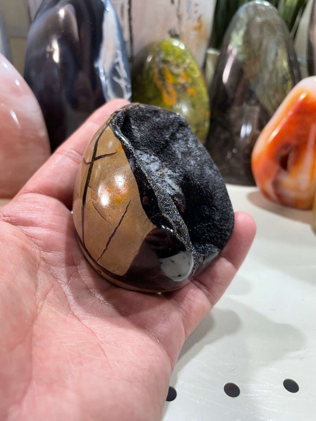 Septarian Crystal Dragon Eye Stone Healing Crystals Egg Shape 3.5x2.5 ...