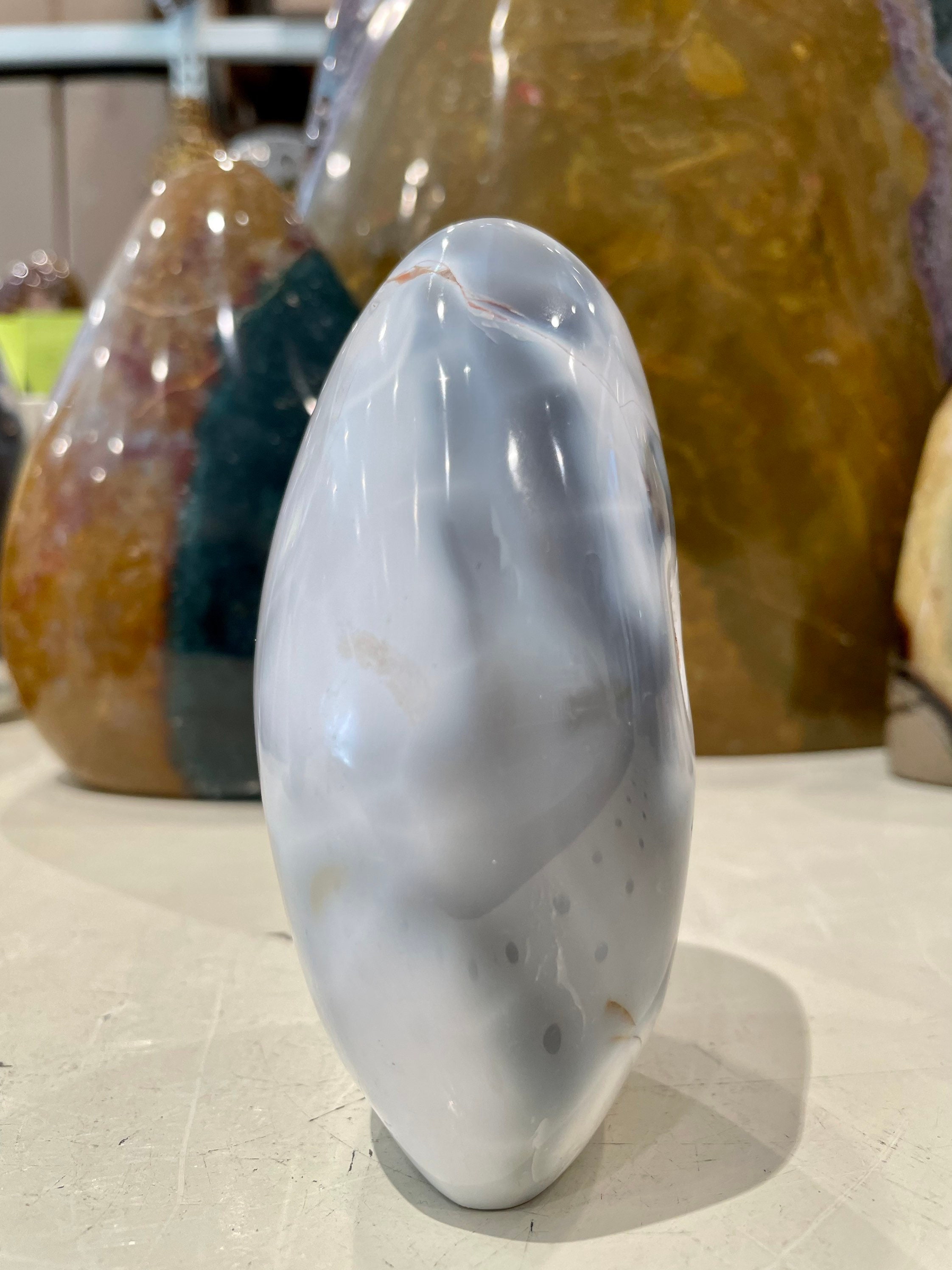 Orca Ocean Agate Stone Rock Free Standing Healing Crystals Yoga Reiki ...