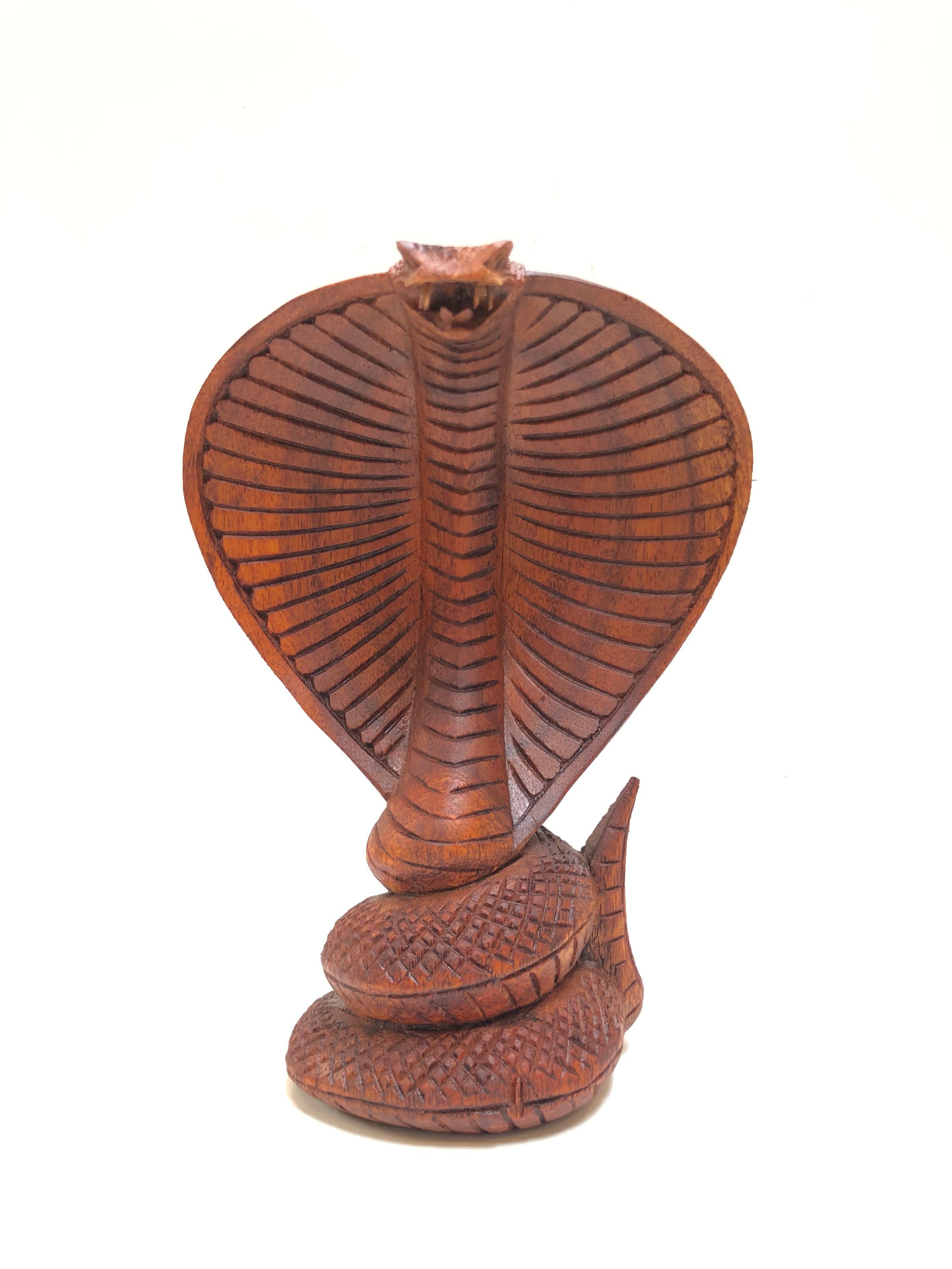 Wooden Cobra Statue Hand Carved Solid Heavy Wood 8 - Etsy