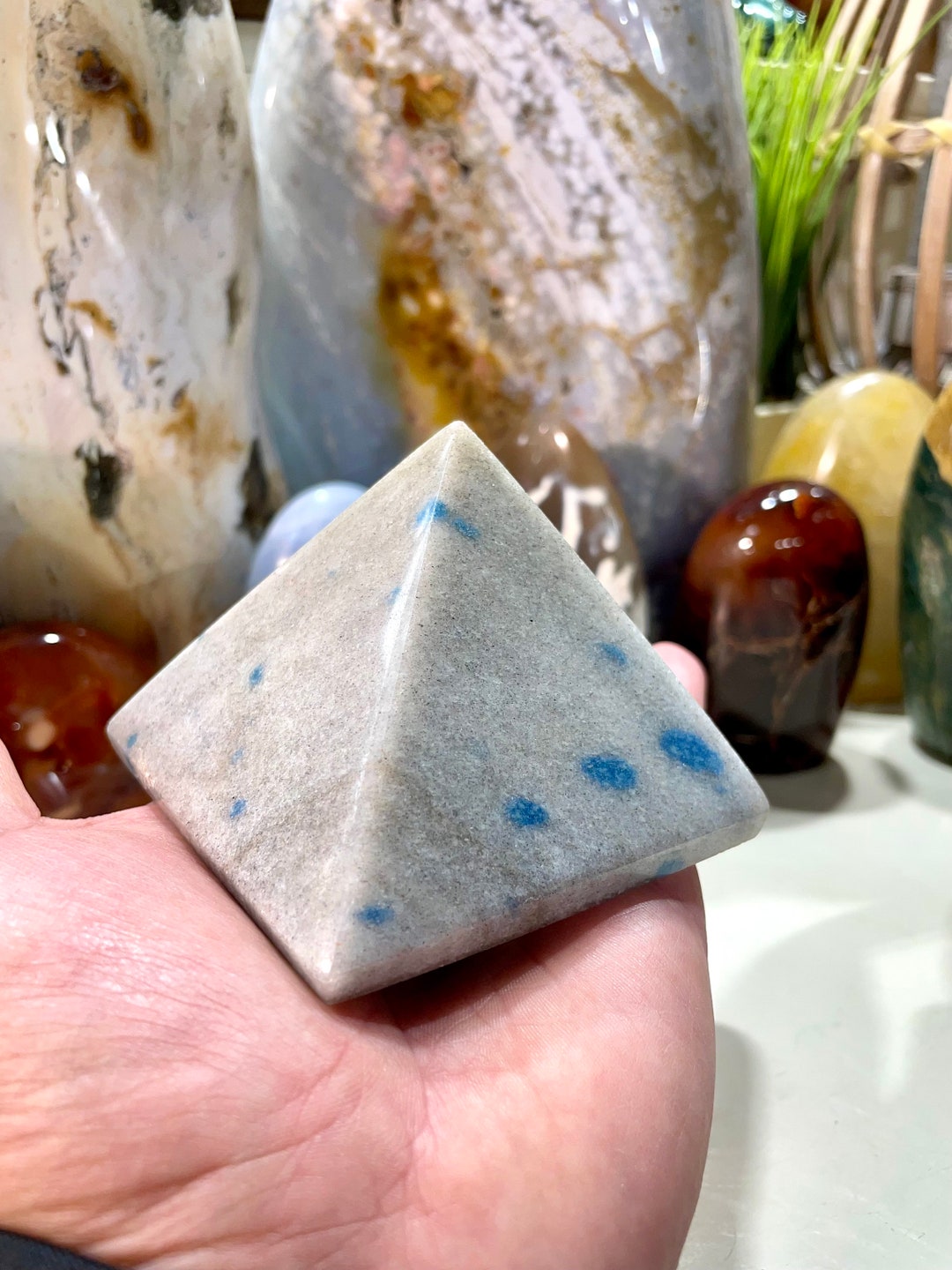 K2 Pyramid Statue Blue Spotty Crystal Stone 3” - Etsy