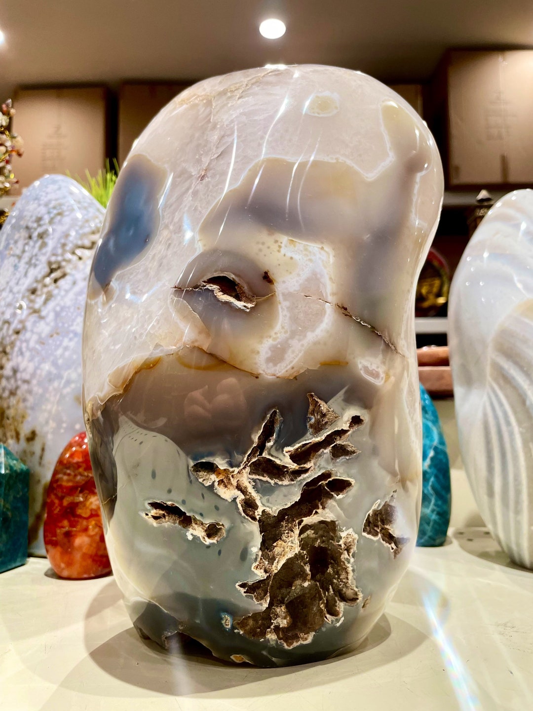 White Freeform Quartz Opalized Jasper Crystal Rock Healing Crystals ...