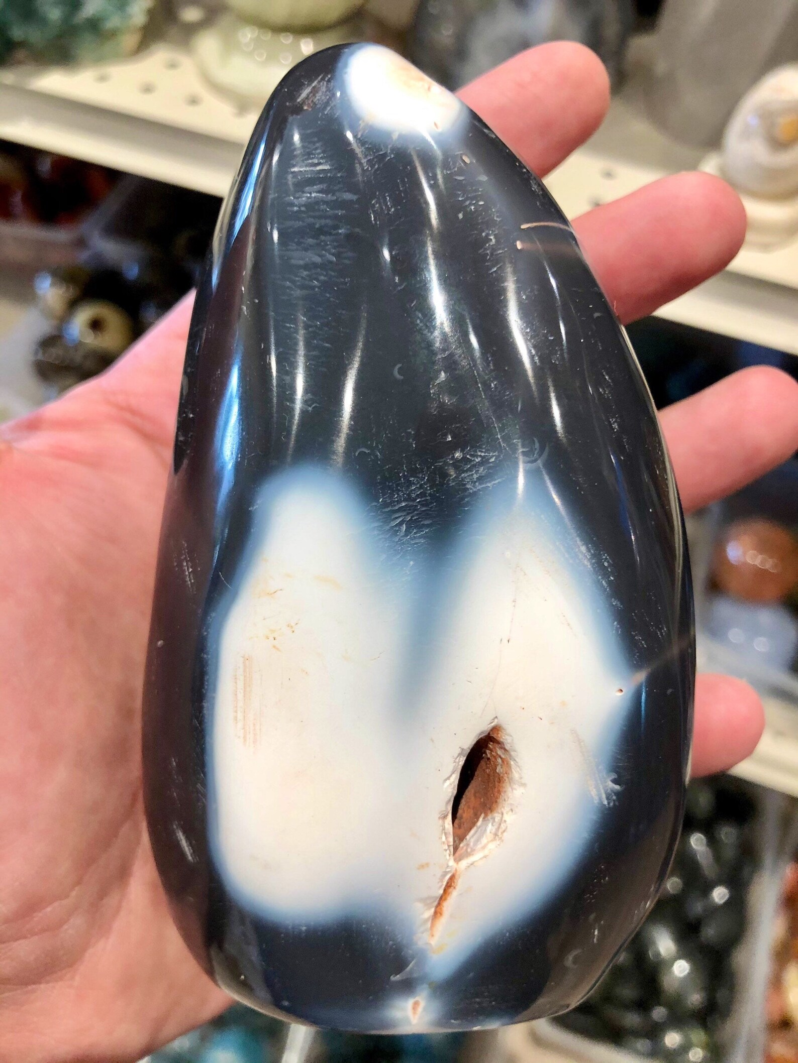 Orca Ocean Agate Stone Rock Free Standing Healing Crystals - Etsy