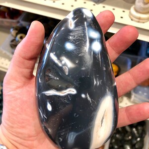 Orca Ocean Agate Stone Rock Free Standing Healing Crystals Yoga Reiki ...