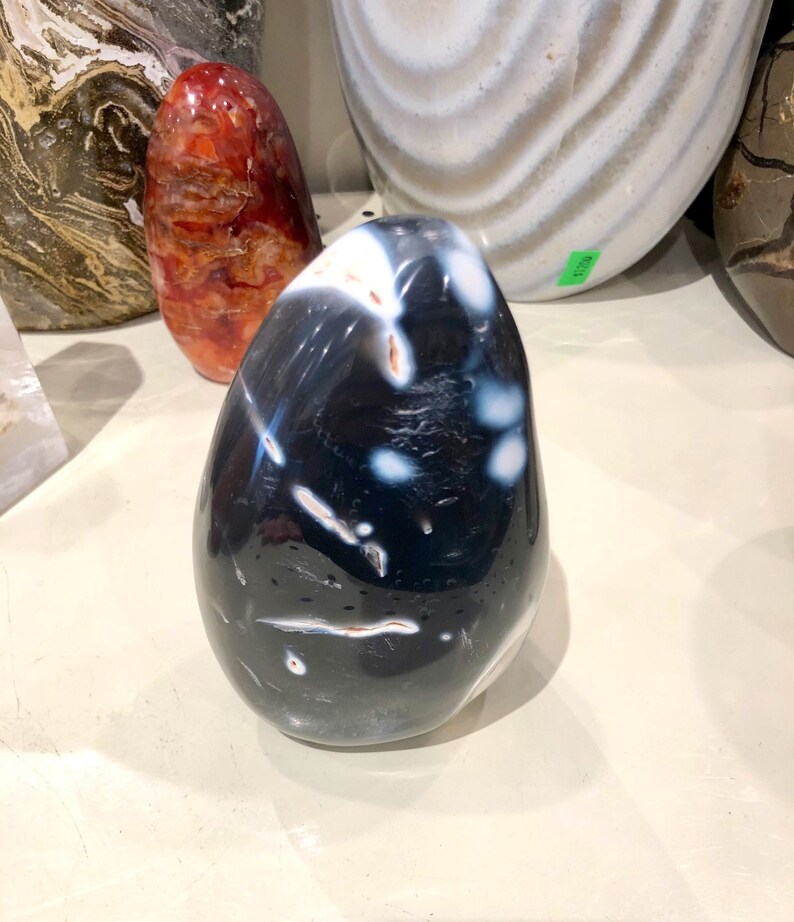 Orca Ocean Agate Stone Rock Free Standing Healing Crystals - Etsy