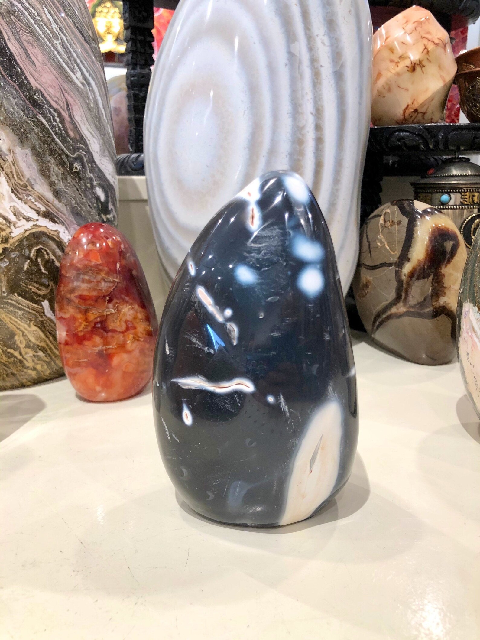 Orca Ocean Agate Stone Rock Free Standing Healing Crystals | Etsy