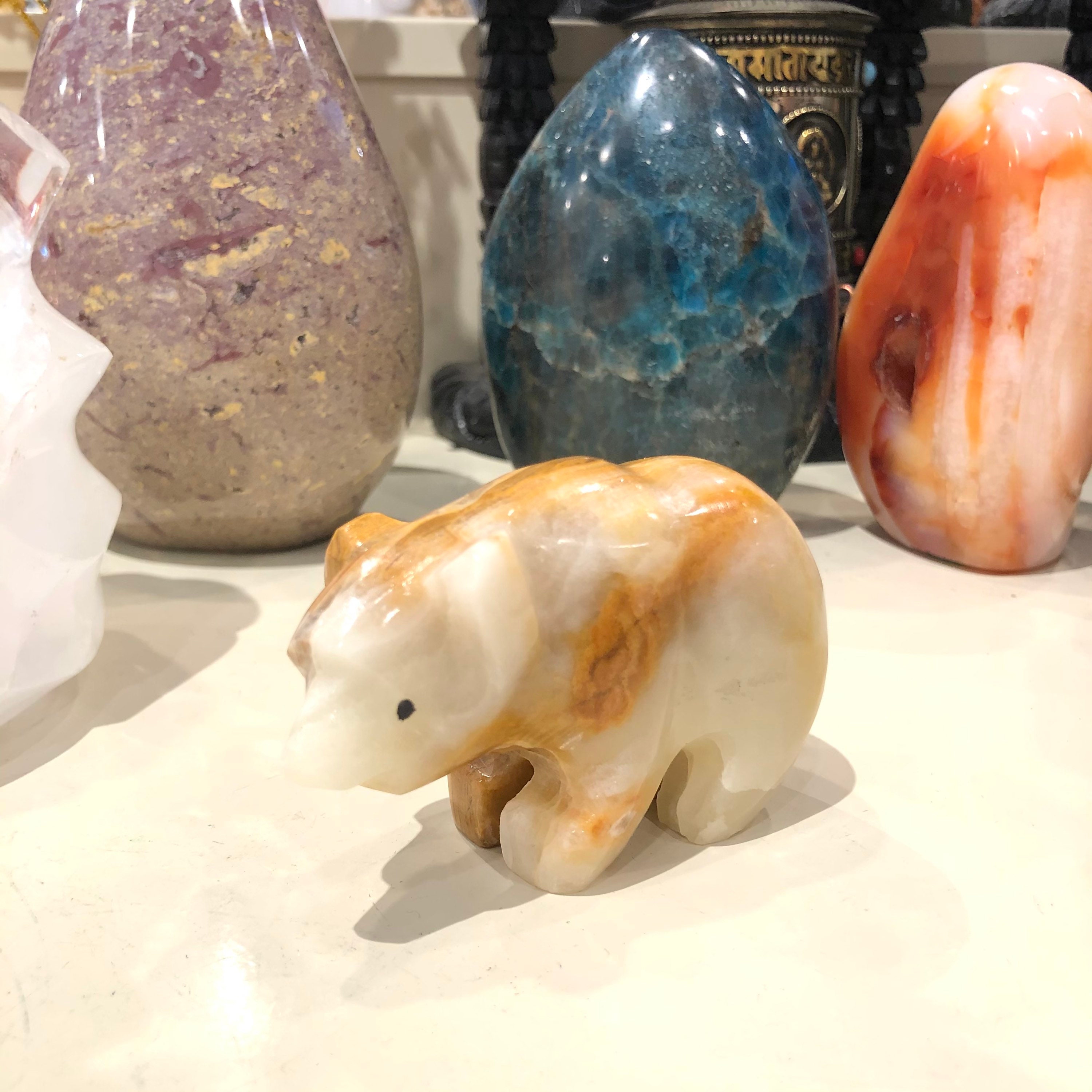 Little Bear Statue Small Figurine Stone Marble Hand Carved | Etsy