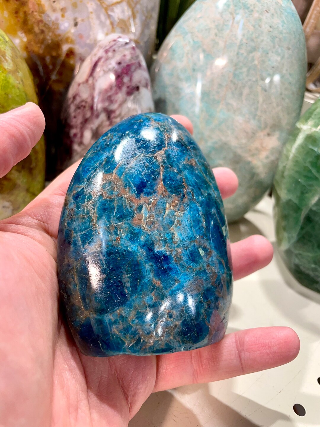 Deep Blue Apatite Natural Stone Rock Healing Crystals Yoga Reiki ...
