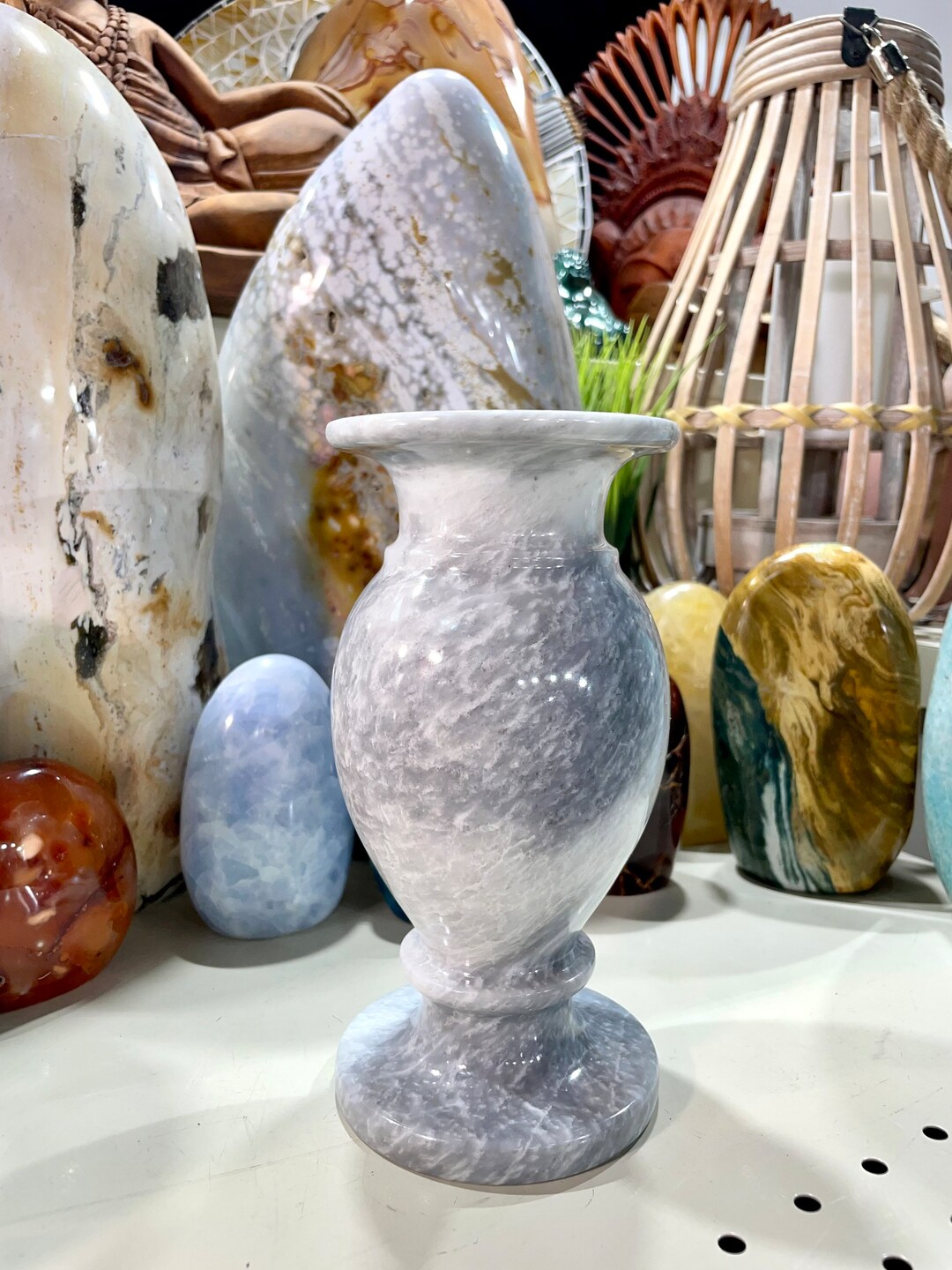 Large Marble Vase Statue Natural Stone Hand Carved Decor - Etsy