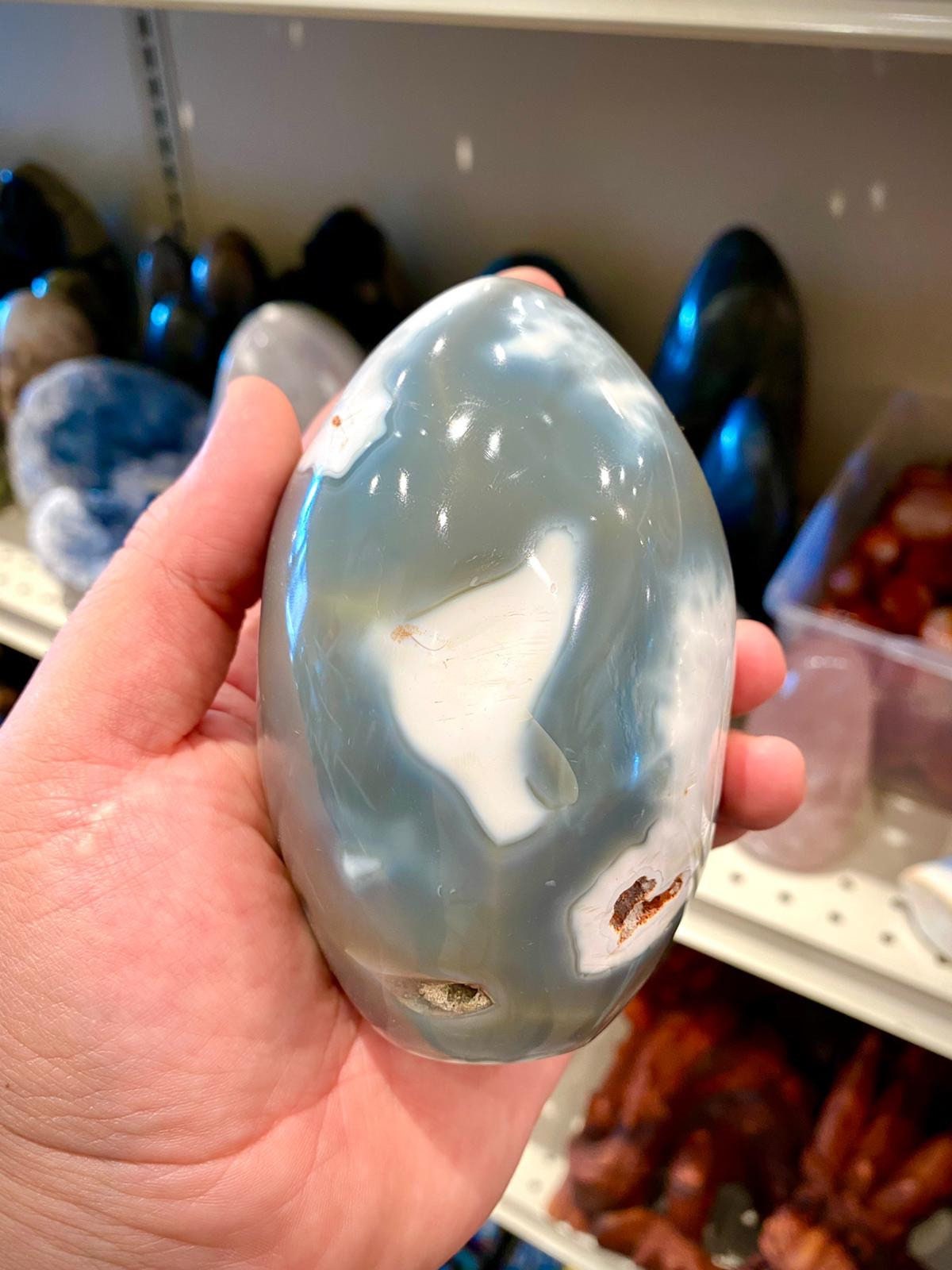 Orca Ocean Agate Stone Rock Free Standing Healing Crystals | Etsy