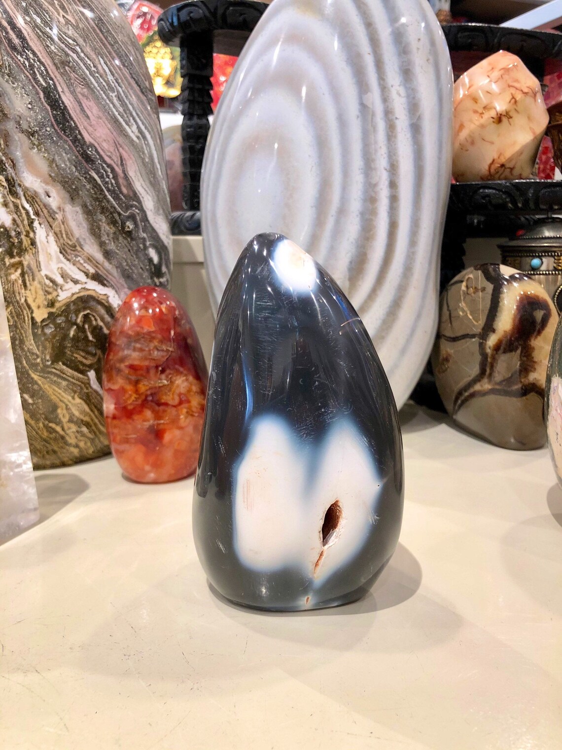 Orca Ocean Agate Stone Rock Free Standing Healing Crystals | Etsy