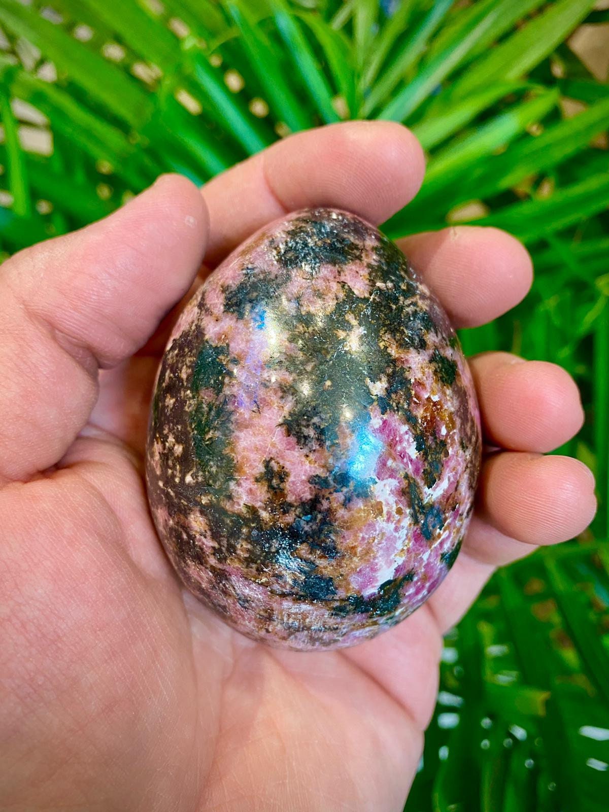Rhodonite Crystal Rock Stone Egg Shape Healing Crystals Yoga Reiki 3 ...