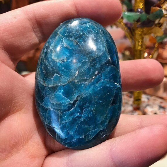 Natural Blue Apatite Stone Rock Healing Crystals Yoga Reiki Meditation Etsy