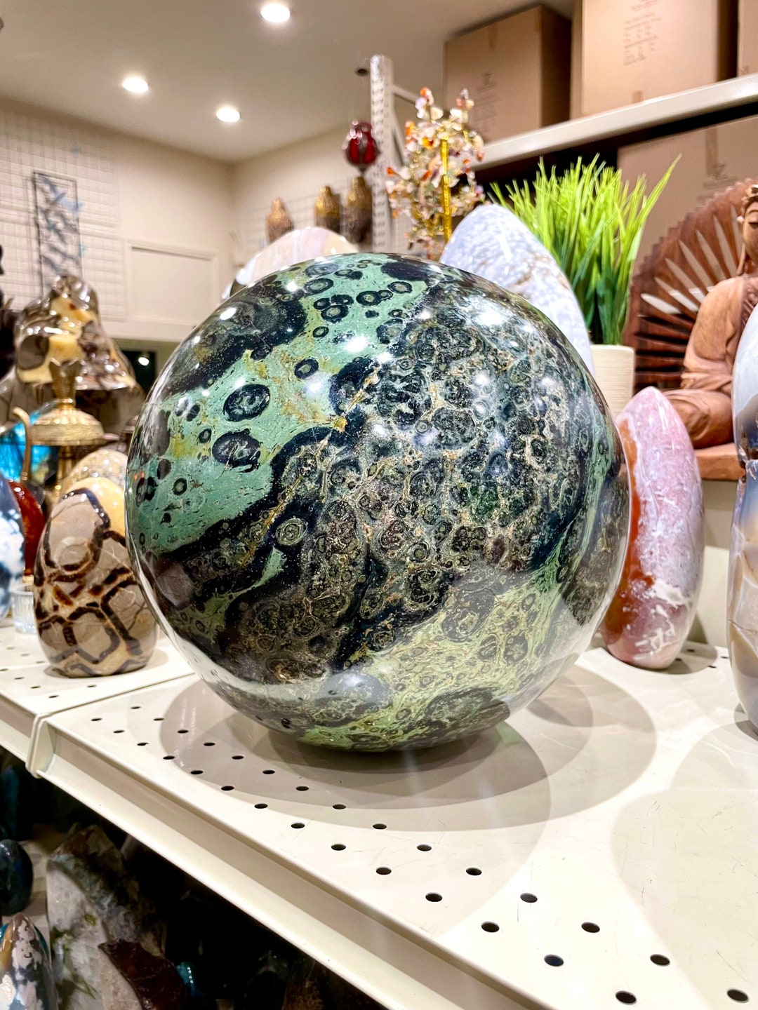 Kambaba Van Gogh Jasper Crystal Giant Ball Sphere Healing Crystals Yoga ...