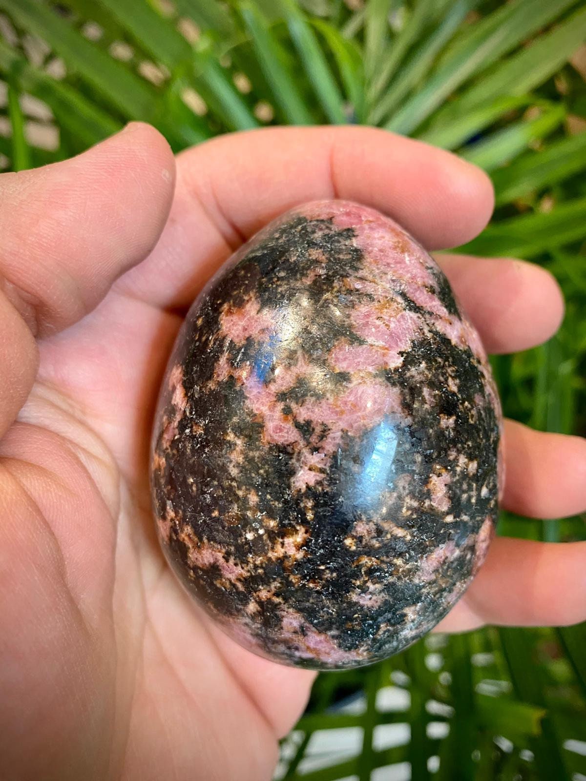 Rhodonite Crystal Rock Stone Egg Shape Healing Crystals Yoga Reiki 3 ...