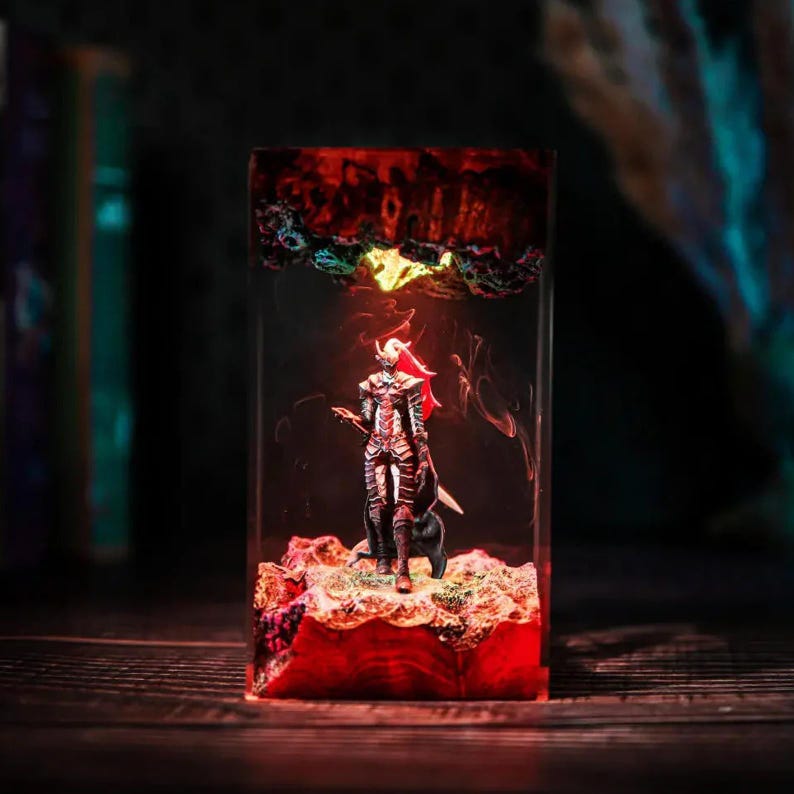 Solo Leveling Blood-red Commander Igris Resin Lamp LED Night Light ...