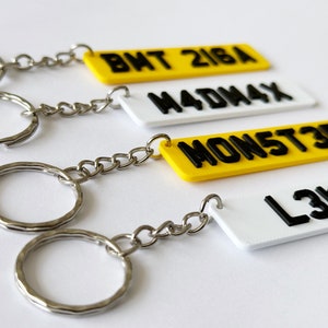 Custom 3D Number Plate Keyring, Personalised Name Keyring, Registration ...