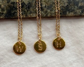 Initial Disc Pendant - Etsy UK