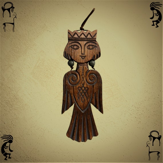 Sculpture Decorative Hand Carved Siberian Cedar Wood Figure Traditional ...