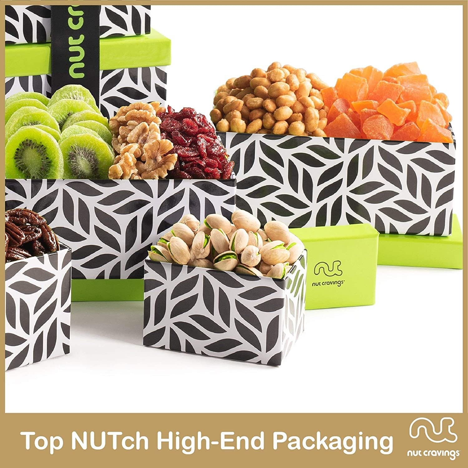 Delightful Dried Fruit & Mixed Nuts Gift Basket Tower - Perfect Present ...