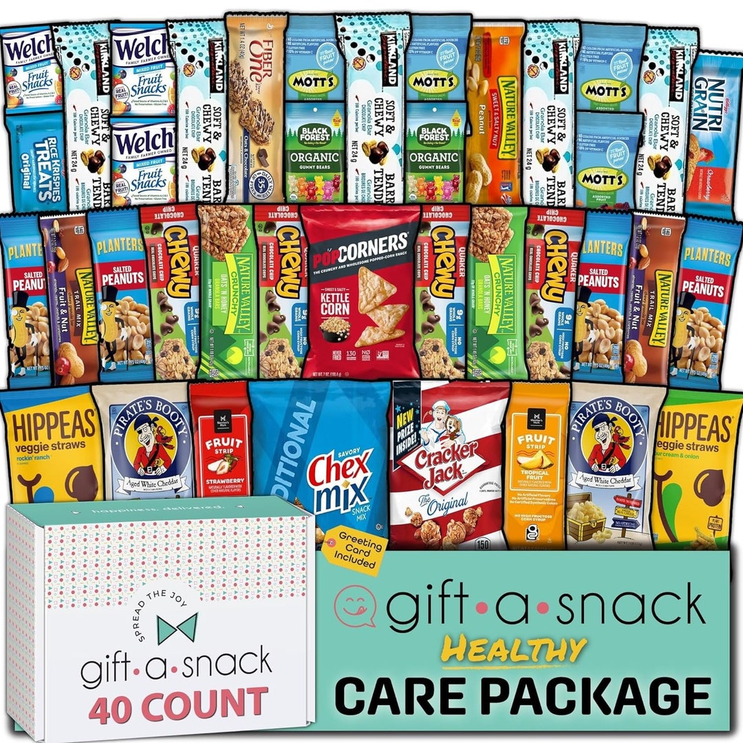 Gift A Snack - Healthy Snack Box Variety Pack Care Package + Greeting ...