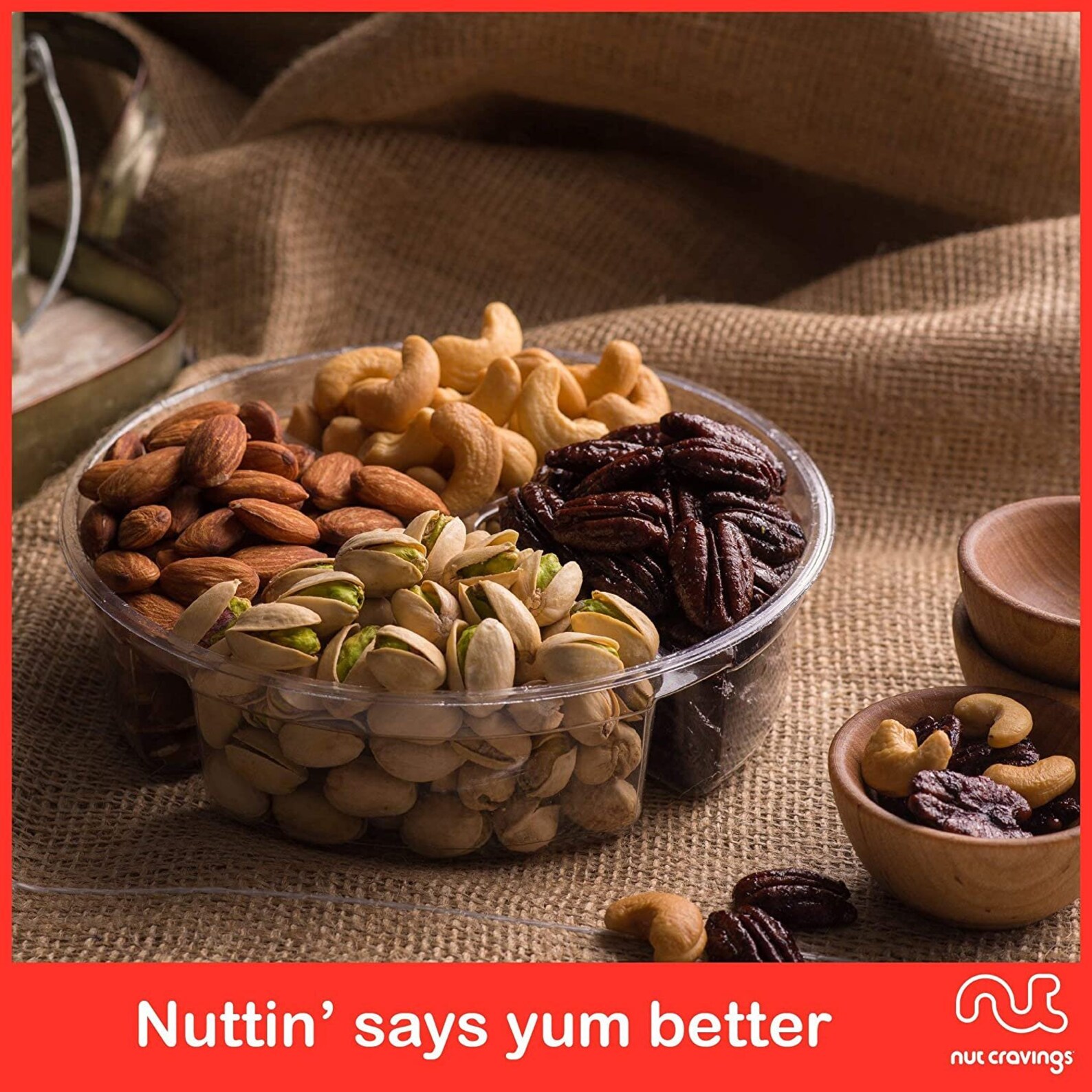 Delightful Holiday Treat: Red Gold Mixed Nuts Gift Basket - Etsy