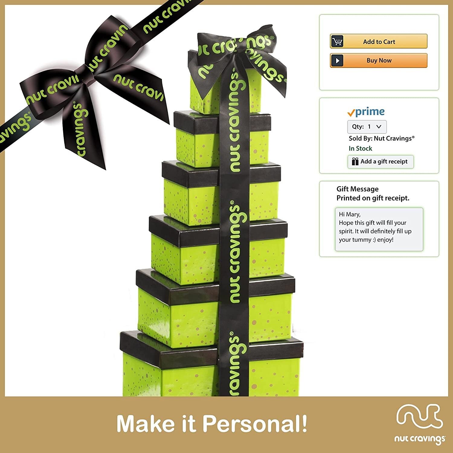 Delightful Dried Fruit & Mixed Nuts Gift Basket Tower - Perfect Present ...