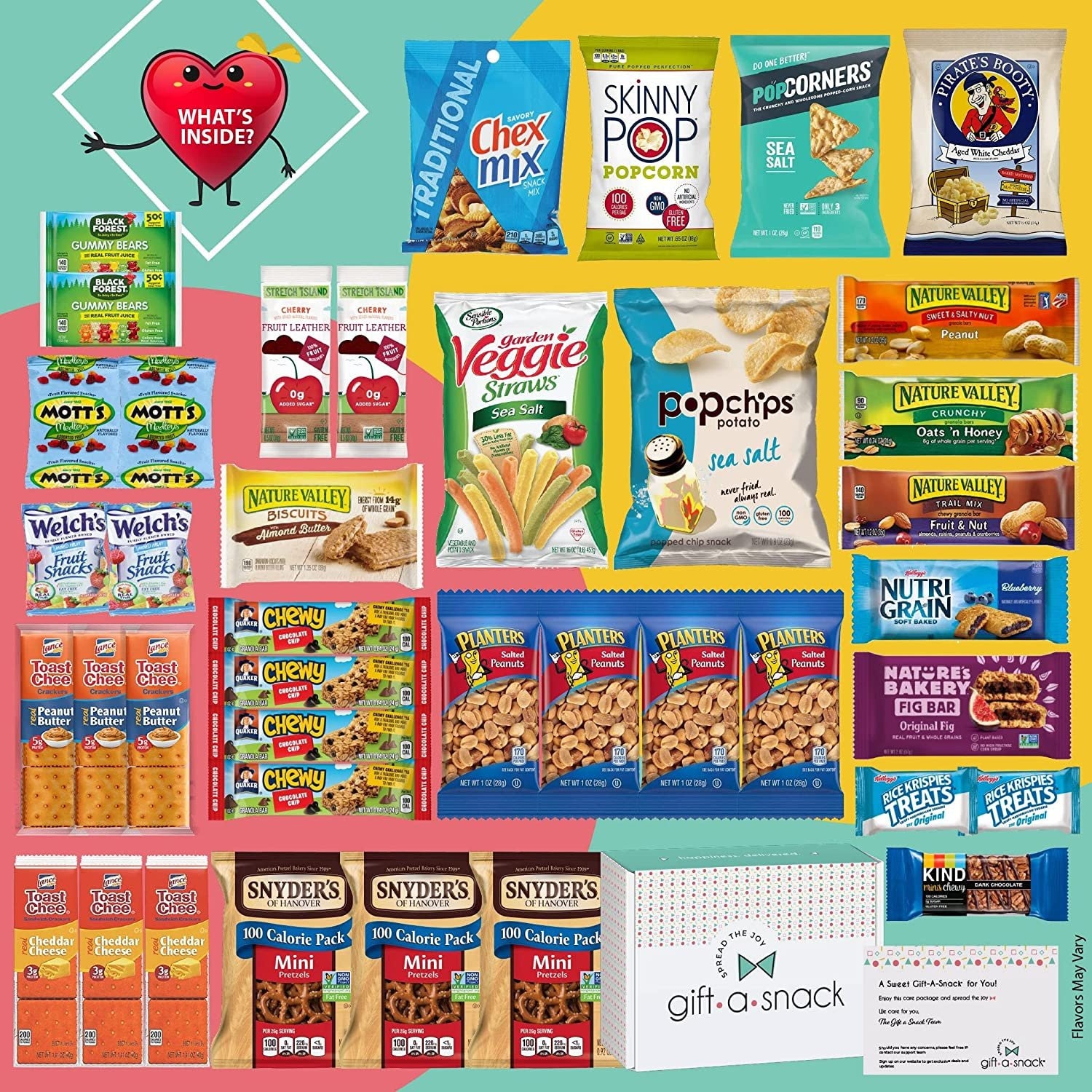 Gift A Snack - Healthy Snack Box Variety Pack Care Package + Greeting ...