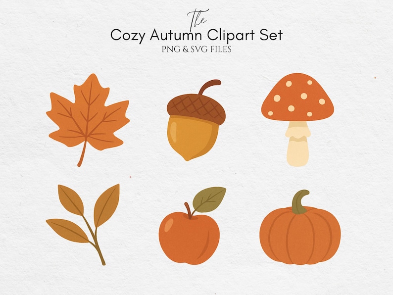 Cozy Autumn Clipart Set – PNG / SVG Files – Warm Autumn Animals, Coffee ...