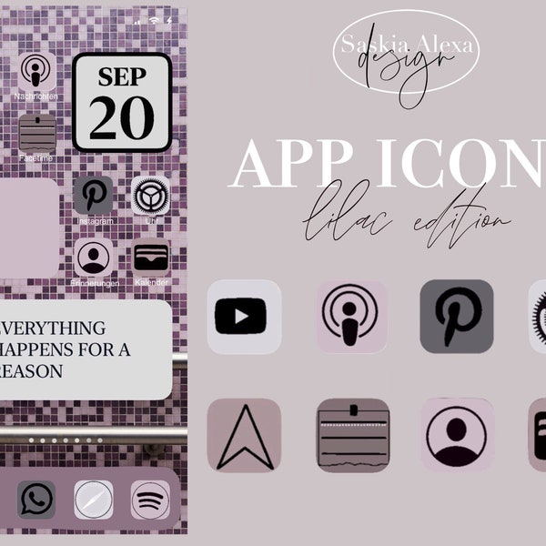 Lila Icons - Etsy