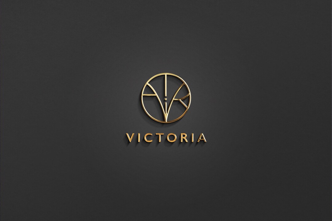 VICTORIA Name Logo Design Instant Download Premade Logo Minimalist ...