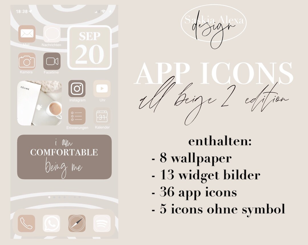 App Icons / Cover / Widget / Homescreen - Aesthetic Bundle - All Beige ...