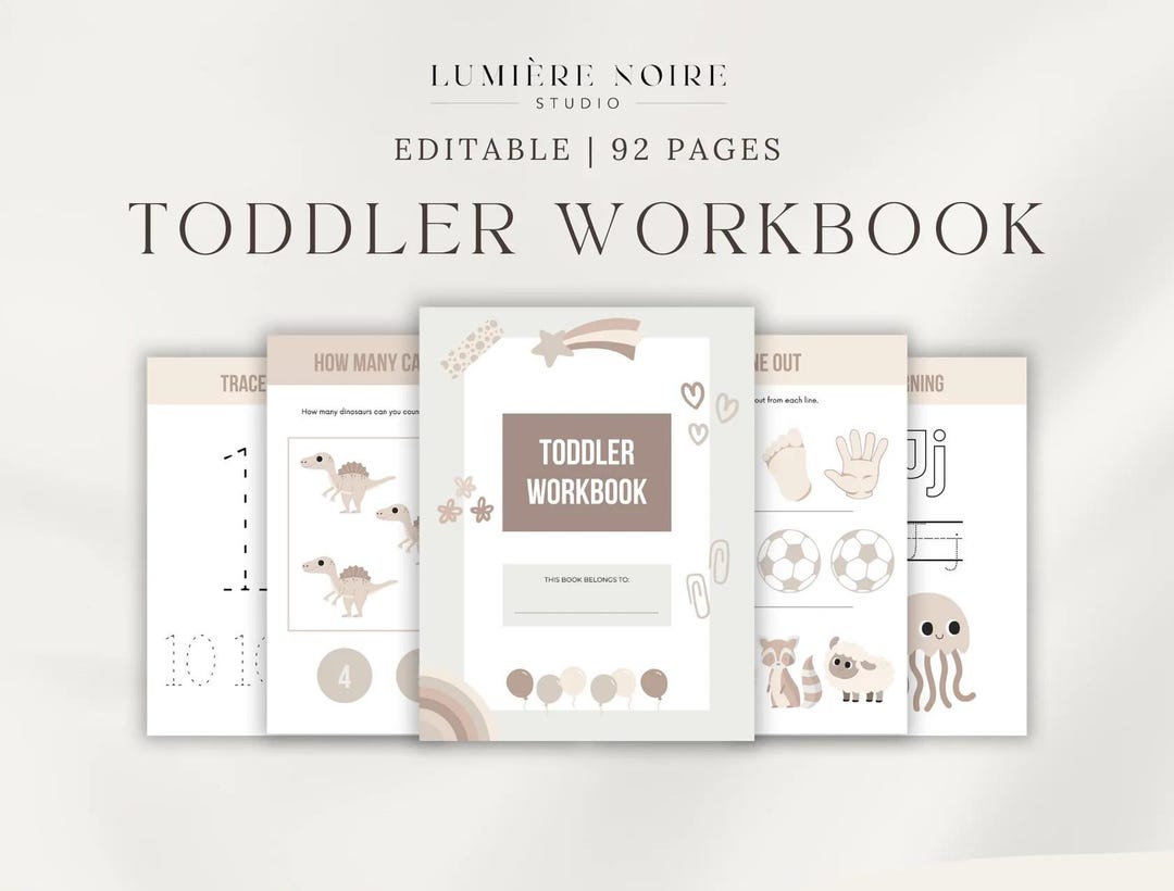Editable Toddler Workbook - Etsy