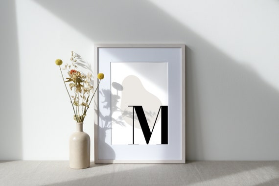 Letter M Printable Initial Art Poster Wallart Letter M - Etsy