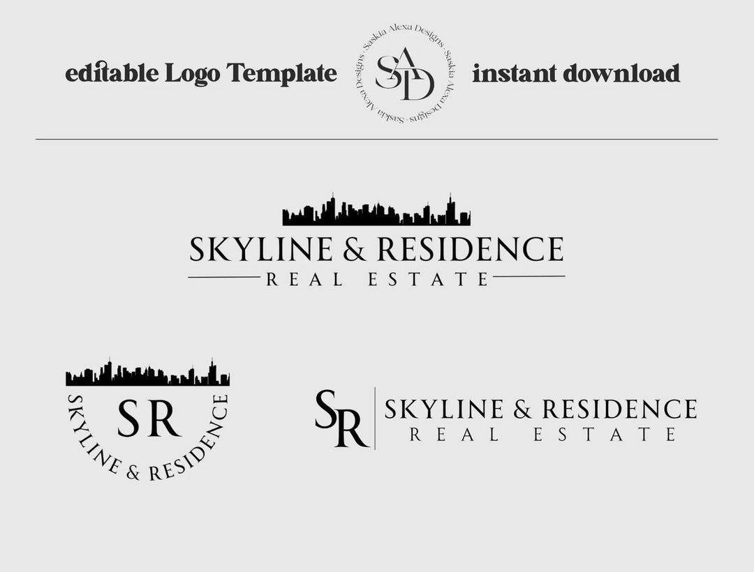 Editable Logo Design - Skyline & Residence With Master Resell Rights - Etsy