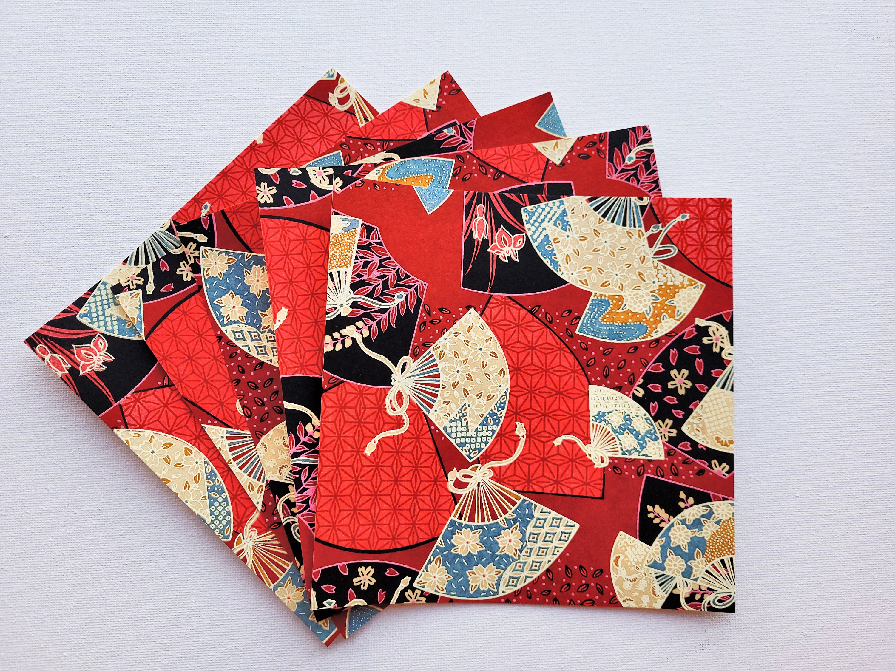 MUL013 Multicolour Japanese Fan Origami Paper Washi - Etsy 日本
