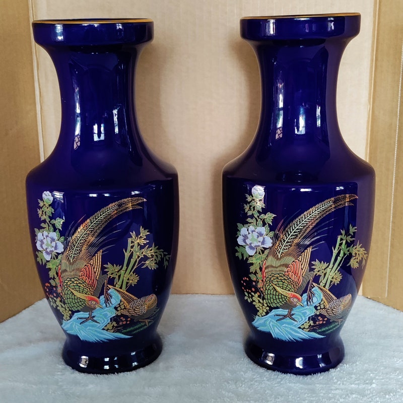 Pheasant Vase - Etsy