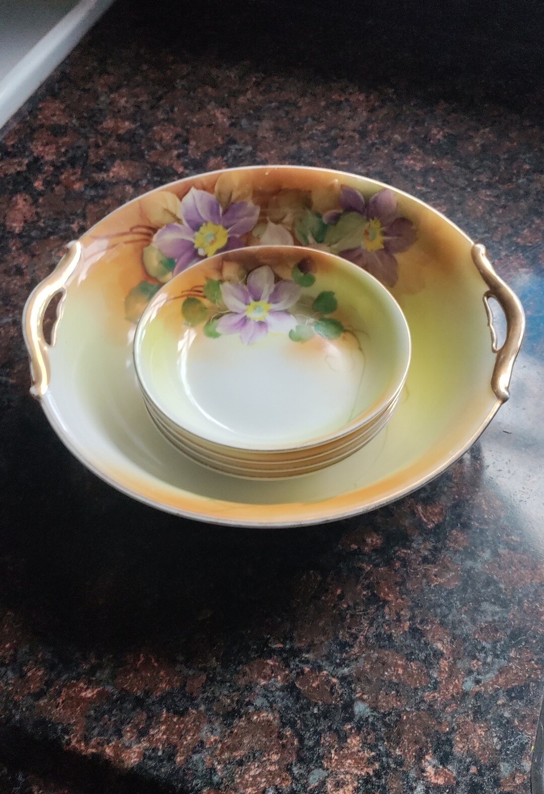Nippon Antique Morimura Gumi Porcelain 5-bowl Berry Nut Set Hand ...