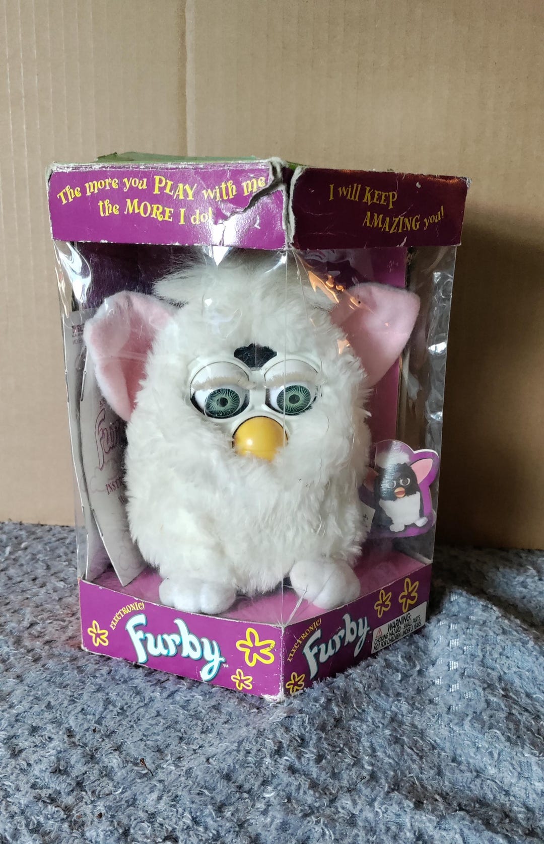 1998 Furby Original White SNOWBALL Tiger Electronics 1st Generation ...